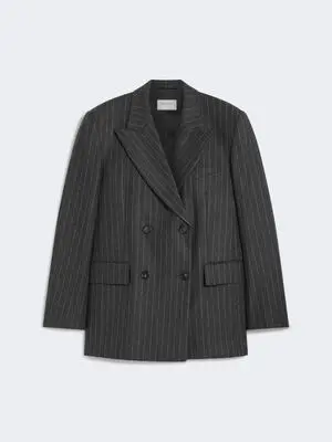 Max Mara Wool And Viscose Oversized Pinstripe Blazer