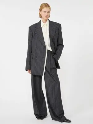 Max Mara Wool And Viscose Oversized Pinstripe Blazer