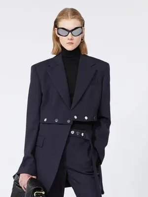 Max Mara Tailored Jacket With Detachable Hem Detail