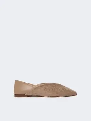 Max Mara Cashmere And Leather Ballerinas