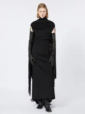 Max Mara Long Gloves With Fringe Detail