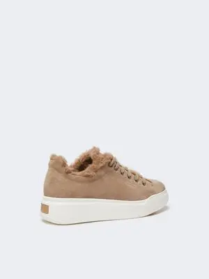 Max Mara Suede And Teddy Fabric Sneakers