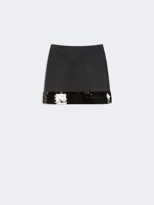 Max Mara Wool Blend Sequin Miniskirt