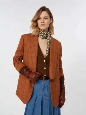 Max Mara Patterned Wool Blend Blazer