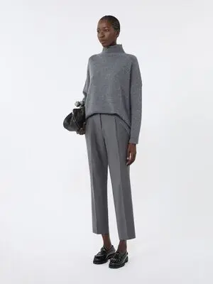 Max Mara Wool Flannel Cigarette Trousers
