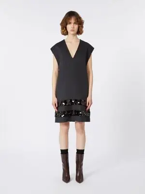 Max Mara Short Wool Dress With Sequins