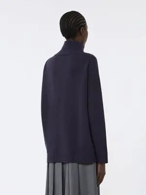 Max Mara Wool Knit Turtleneck Jumper - Navy