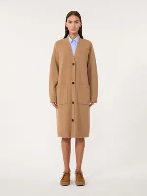 Max Mara Long Wool Knit Cardigan