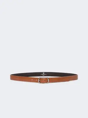 Max Mara Crocodile-print Leather Belt - Tobacco