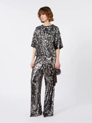 Max Mara Tulle And Sequin Embellished Trousers