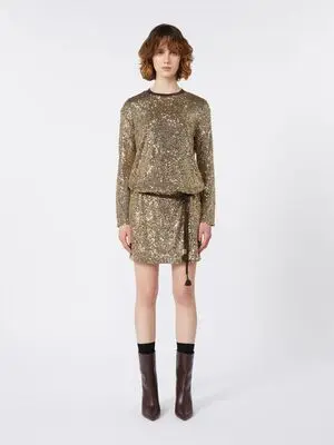 Max Mara Short Tulle Sequined Dress