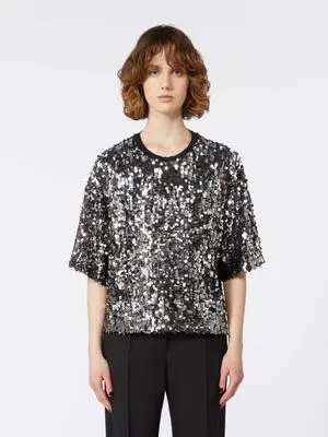 Max Mara Tulle And Sequin Top