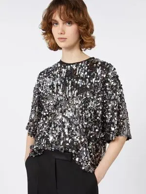 Max Mara Tulle And Sequin Top