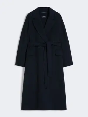 Navy A-Line Wool Blend Coats