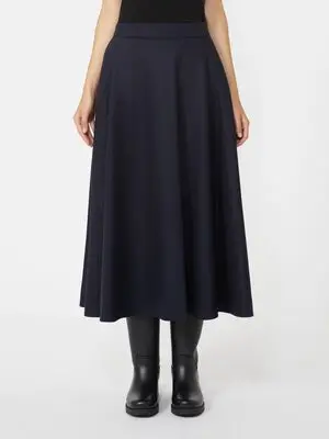 Max Mara Wool Flannel Flared Skirt