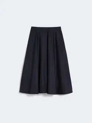 Max Mara Wool Flannel Flared Skirt