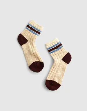 Madewell Striped Crew Socks - Heather Oatmeal