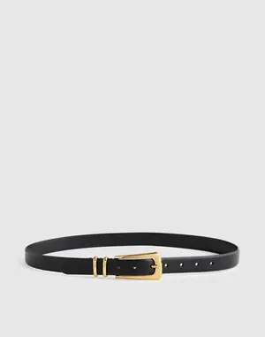 Madewell Elongated-buckle Suede Belt - True Black