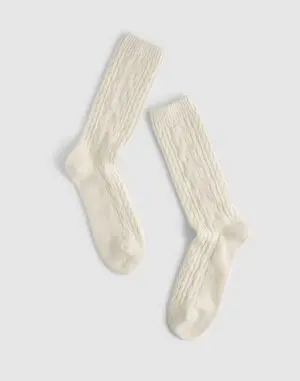 Madewell Cable-knit Trouser Socks - Vintage Ivory
