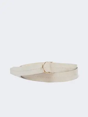 Max Mara Nubuck Leather Double-wrap Belt - Ivory