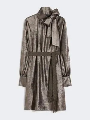 Max Mara Metallic Chiffon Mini Dress
