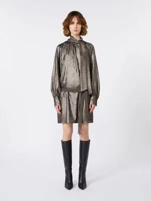 Max Mara Metallic Chiffon Mini Dress
