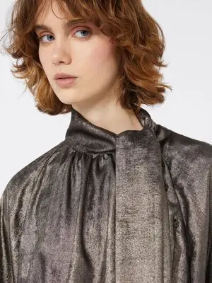 Max Mara Metallic Chiffon Mini Dress