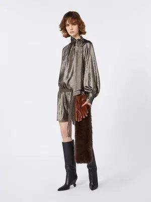Max Mara Metallic Chiffon Mini Dress