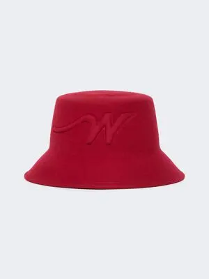 Max Mara Wool Felt Bucket Hat Dark Red
