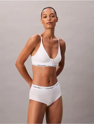 Calvin Klein Icon Cotton Modal Post Surgery Lightly Lined Triangle Bralette - White