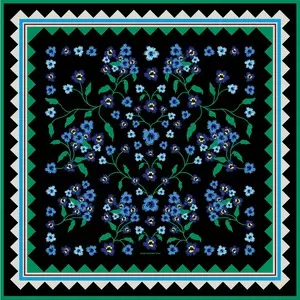 JESSIE ZHAO NEW YORK Garden Nocturne Double Sided Silk Scarf - Black