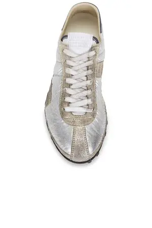 MAISON MARGIELA Sprinters Low Top Sneakers - Silver  White  & Natural