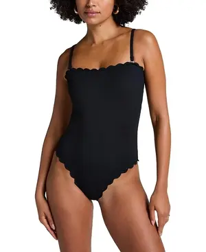 Hunkemoller Scallop Bandeau One-piece Swimsuit - Black