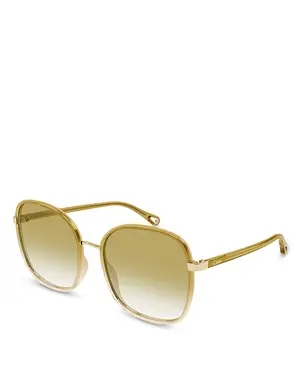 Chloé Square Sunglasses, 56mm - Beige