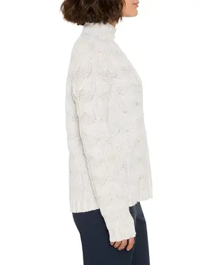 NIC+ZOE Cable Knit Sparkle Sweater - Reflection