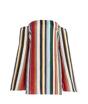 CALA DE LA CRUZ Camille Striped Linen Mini Dress - Multi