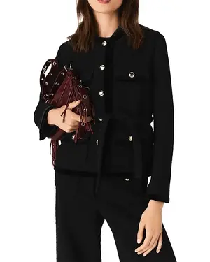 Maje Belted Velvet Jacket