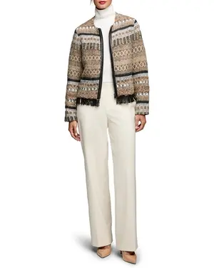 NIC+ZOE Textured Fringe Trim Jacket