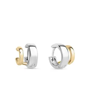 Shashi Katerina Double Row Hoop Earrings - Two Tone
