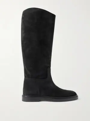 Legres 80 Suede Knee Boots - Black