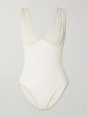 Zimmermann Awaken Gathered Swimsuit - White