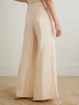 ANDRES OTALORA El Sol Linen Wide-leg Pants