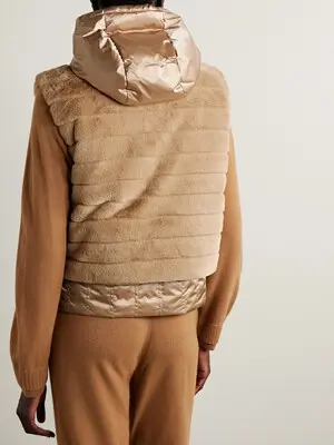 Bogner Yumi Hooded Quilted Down Ski Vest - Neutrals