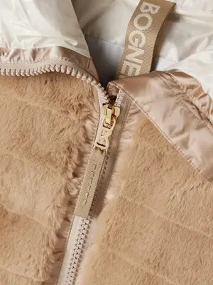 Bogner Yumi Hooded Quilted Down Ski Vest - Neutrals
