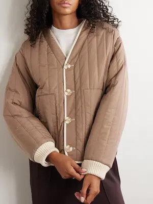 Varley Drew Reversible Fleece And Quilted Shell Jacket - Brown