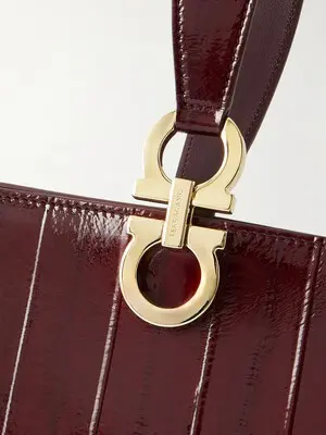 FERRAGAMO Patent-leather Wristlet Clutch