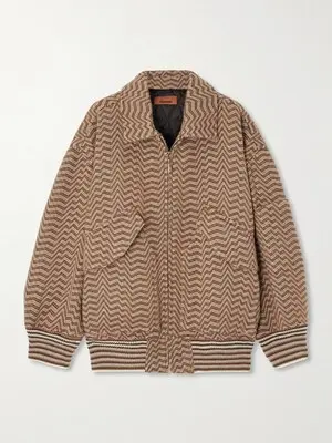 Missoni Caperdoni Striped Padded Wool And Cotton-blend Jacket - Brown