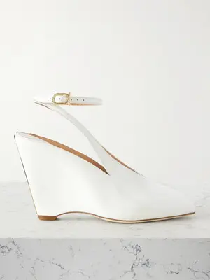FERRAGAMO Arcadia Patent-leather Pumps - White