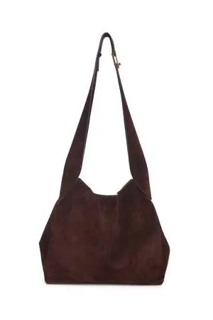 Gabriela Hearst Small Suede Hobo Bag - Dark Brown