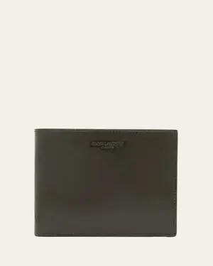 Saint Laurent East-west Bifold Leather Wallet - Dark Vineyard